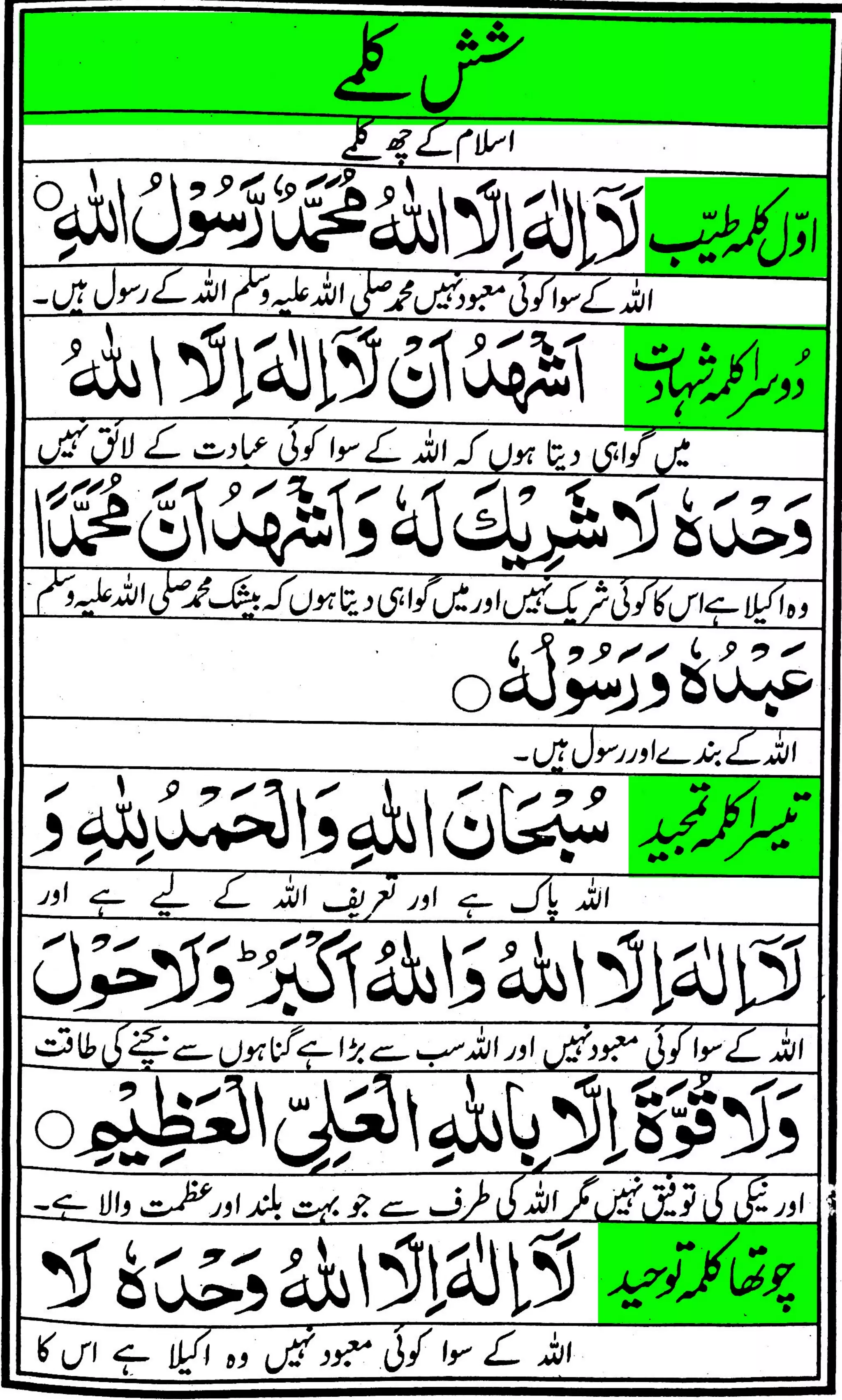 Sish kalma 6 Kalmas | PDF