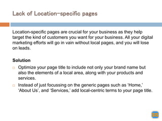 Biggest SEO Challenges Faced By Local Business Owners | PPT