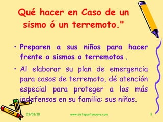 Sismos Y Terremotos Para Niños | PPT