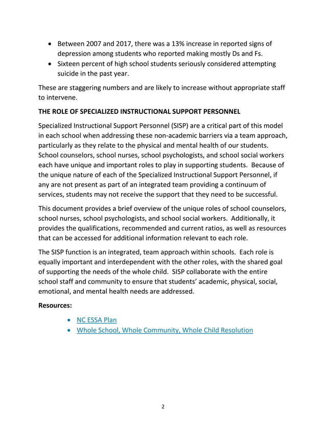 North Carolina SISP Overview | PDF