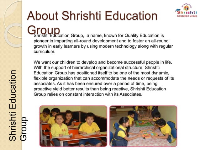 Shrishti International School, Shrishti Education Group Profile | PPT