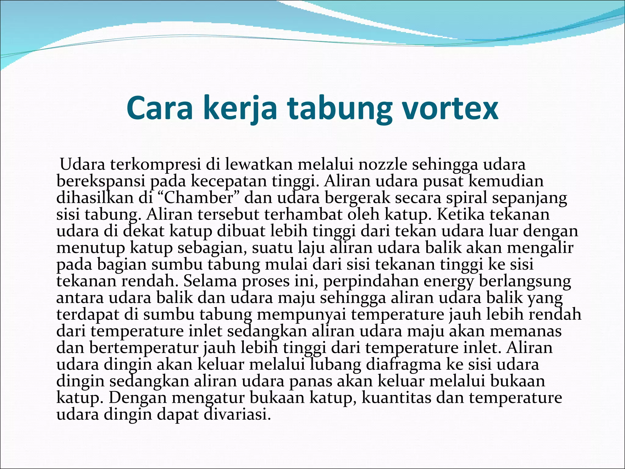 Sistem Refrigerasi Tabung Vortex | PPT