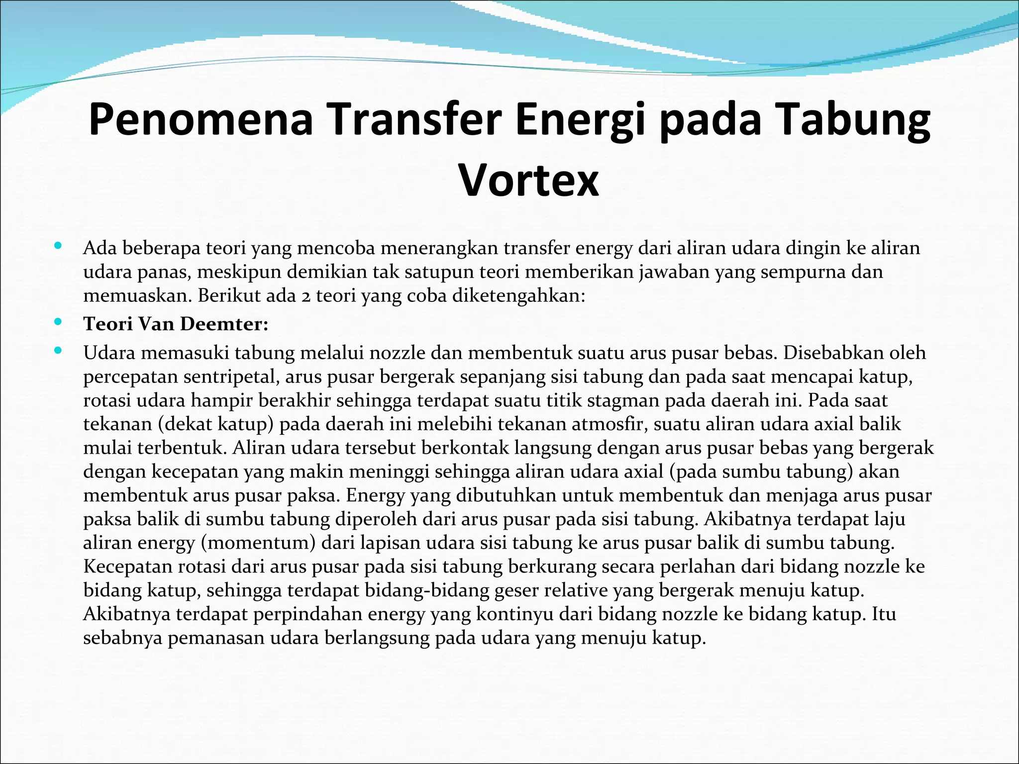 Sistem Refrigerasi Tabung Vortex | PPT