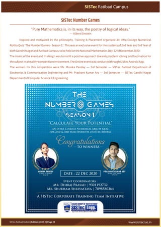 SISTec Ratibad Bulletin 2021 Edition-1 | The Best Engineering College ...