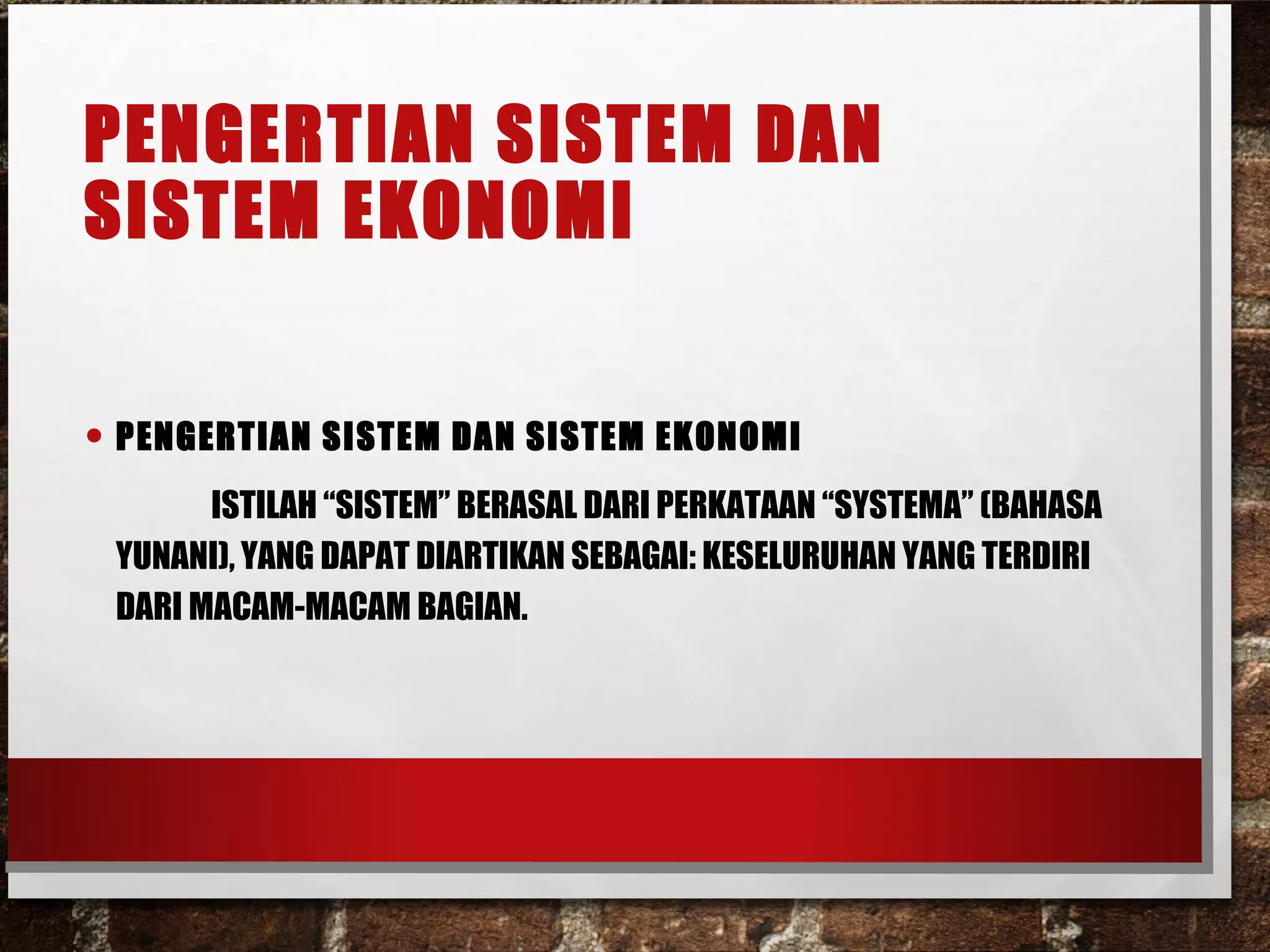 Sistem perekonomian indonesia | PPT