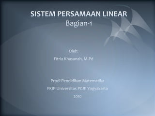 Sistem persamaan-linear | PPTX