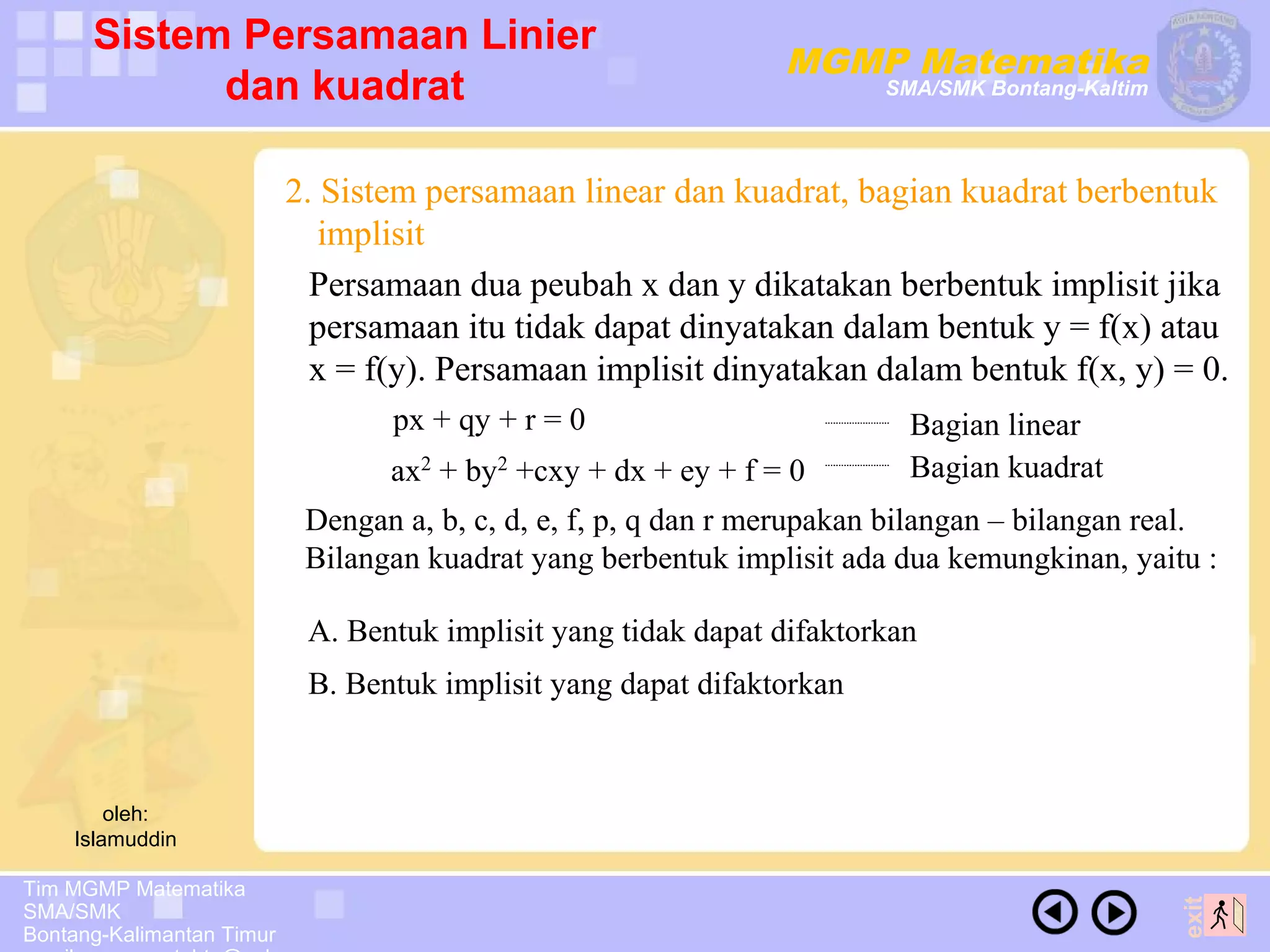 Sistem persamaan-linier | PPT