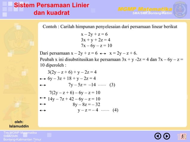 Sistem persamaan-linier | PPT