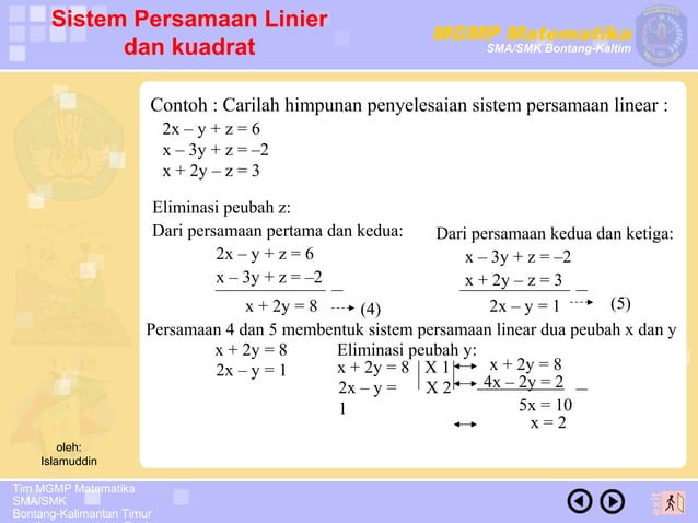 Sistem persamaan-linier | PPT