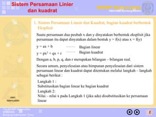 Sistem persamaan-linier | PPT