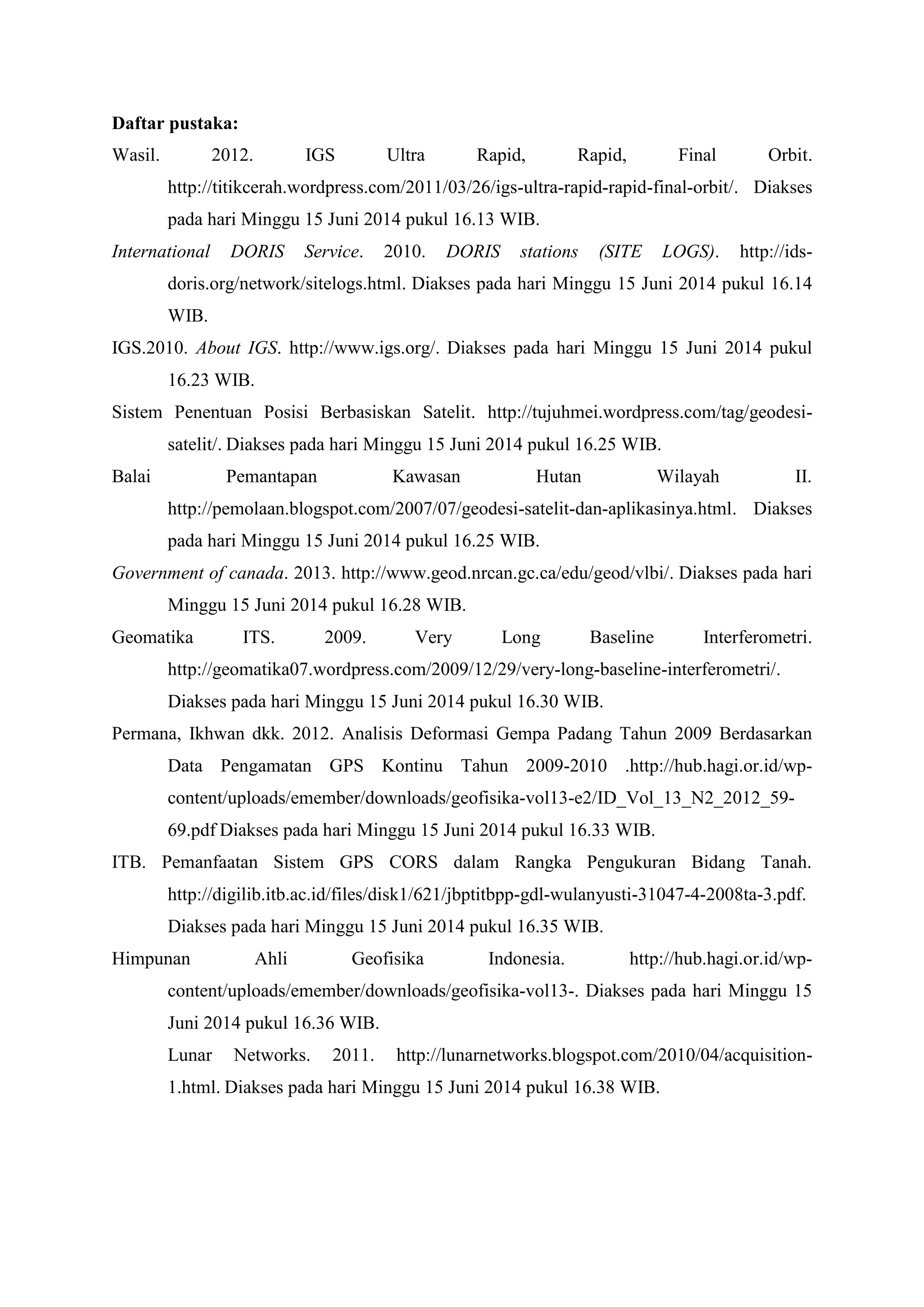 Sistem sistem satelit di bidang geodesi satelit | PDF