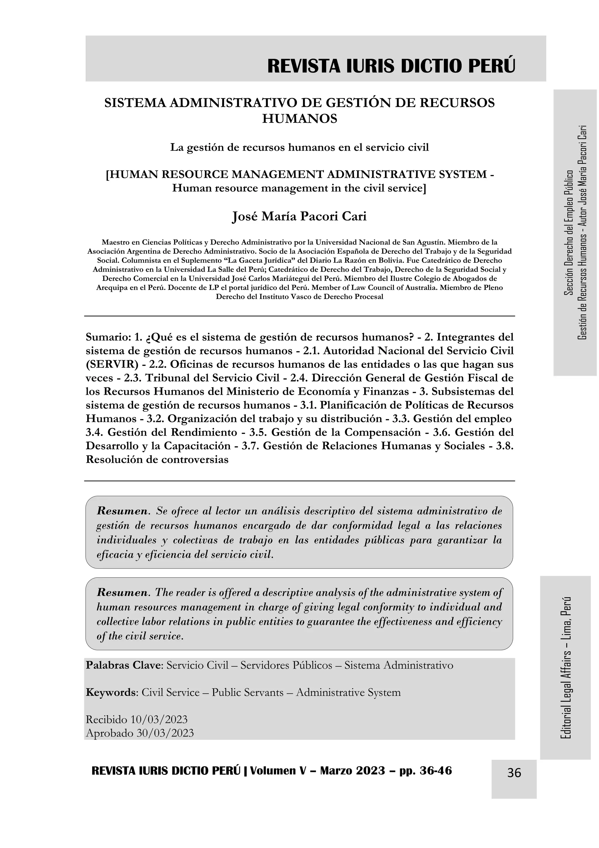 SISTEMA ADMINISTRATIVO DE GESTIÓN DE RECURSOS HUMANOS - AUTOR JOSÉ ...