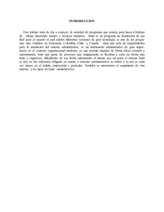 Sistema administrativo saint | DOCX