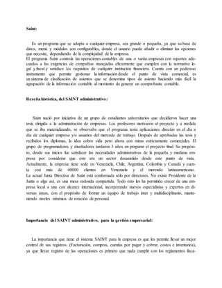 Sistema administrativo saint | DOCX