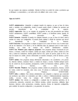 Sistema administrativo saint | DOCX