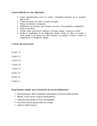 Sistema administrativo saint | DOCX