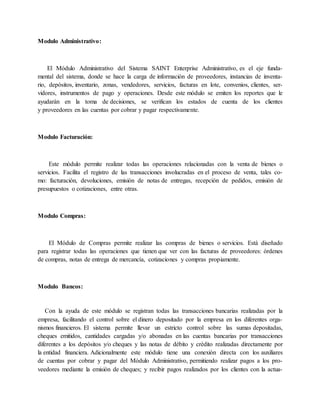Sistema administrativo saint | DOCX