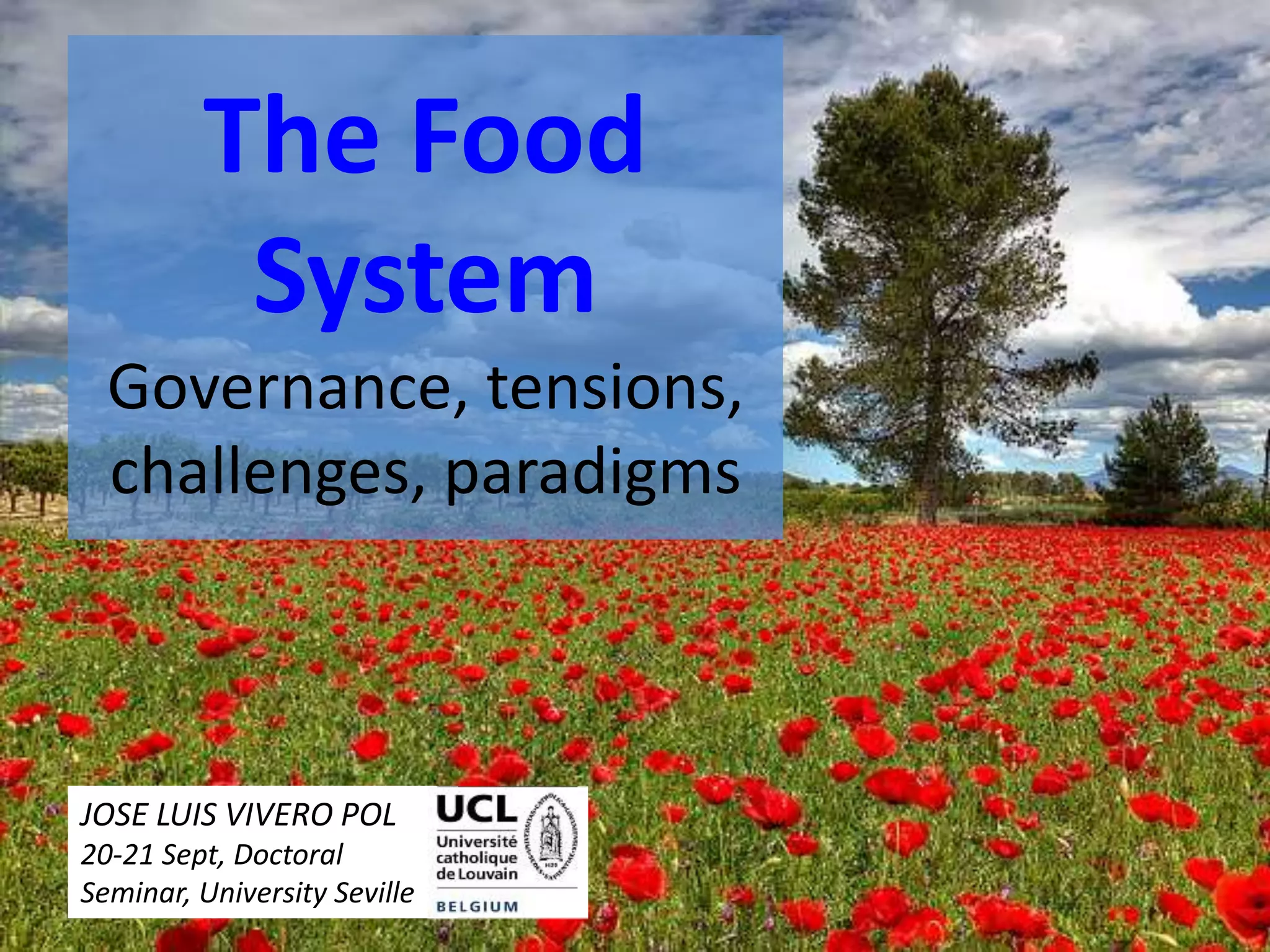 The food system: governance, faultlines, challenges y paradigms | PPTX