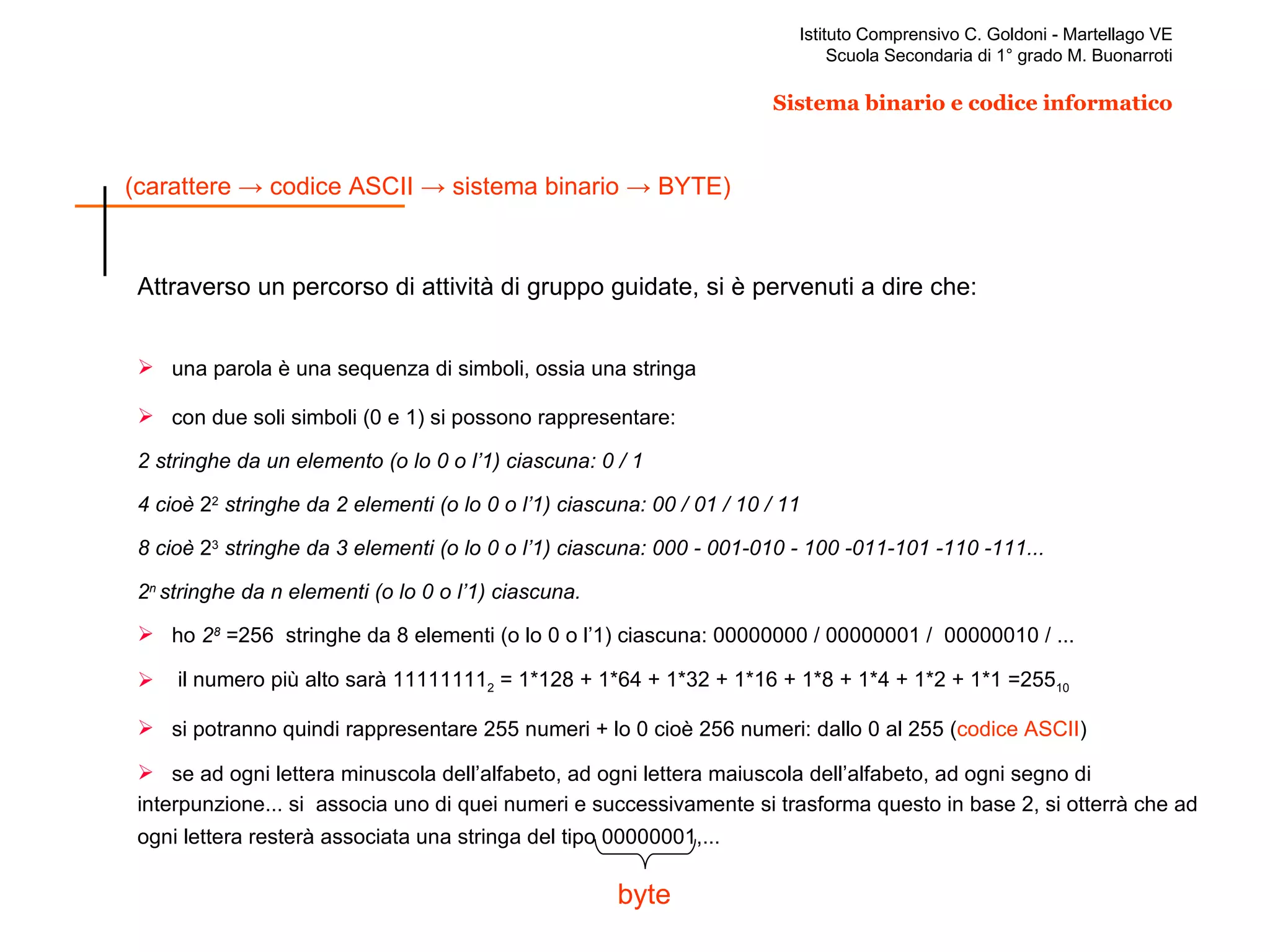 Sistema Binario E Codice Informatico | PPT