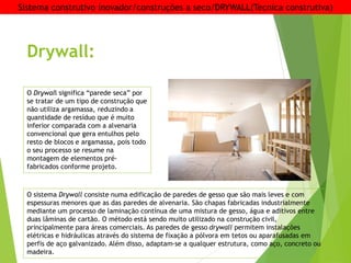 sistema construtivo inovador (drywall) | PDF