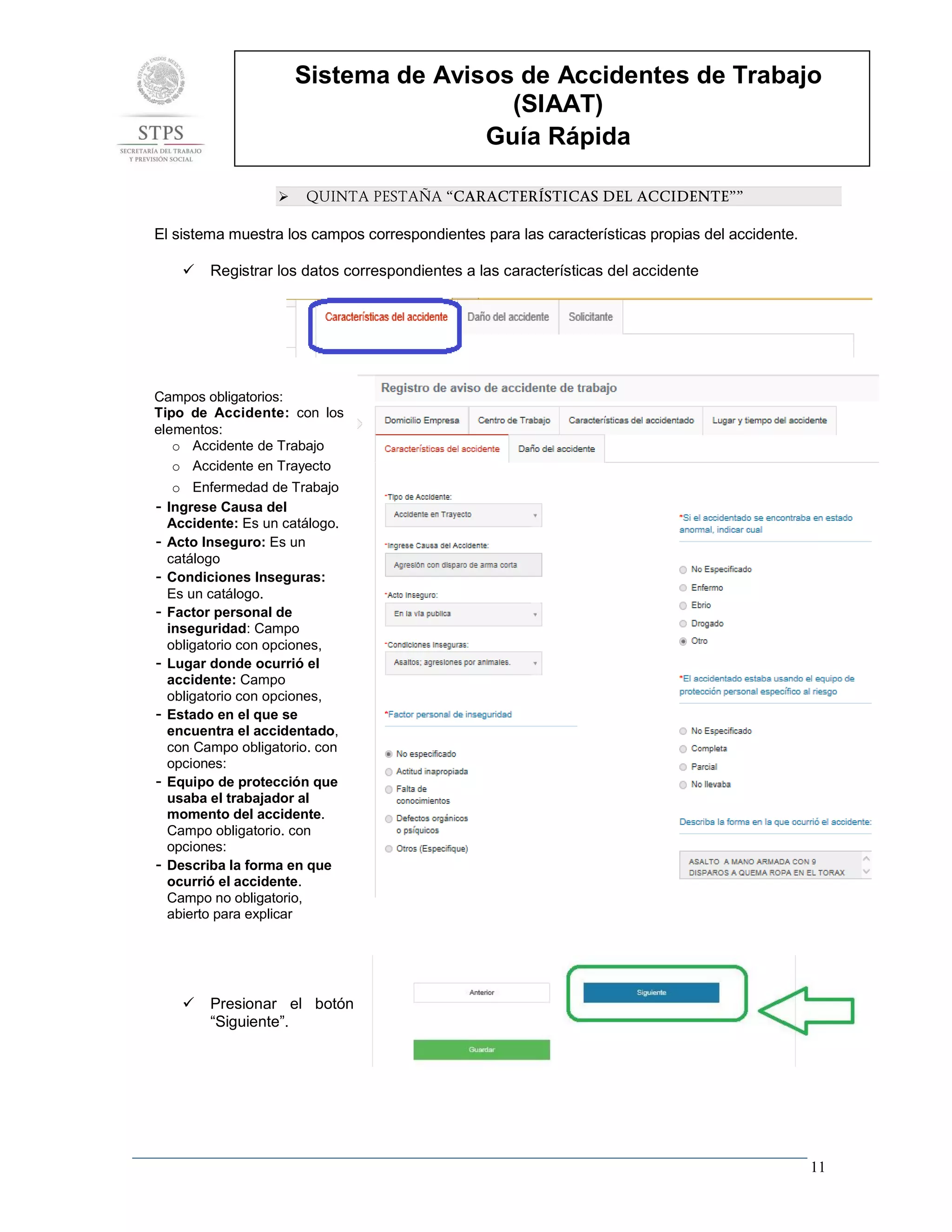 Sistema de avisos de accidentes de trabajo siaat guía y formatos ...
