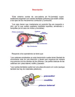 Sistema de cadenas y piñones | DOCX