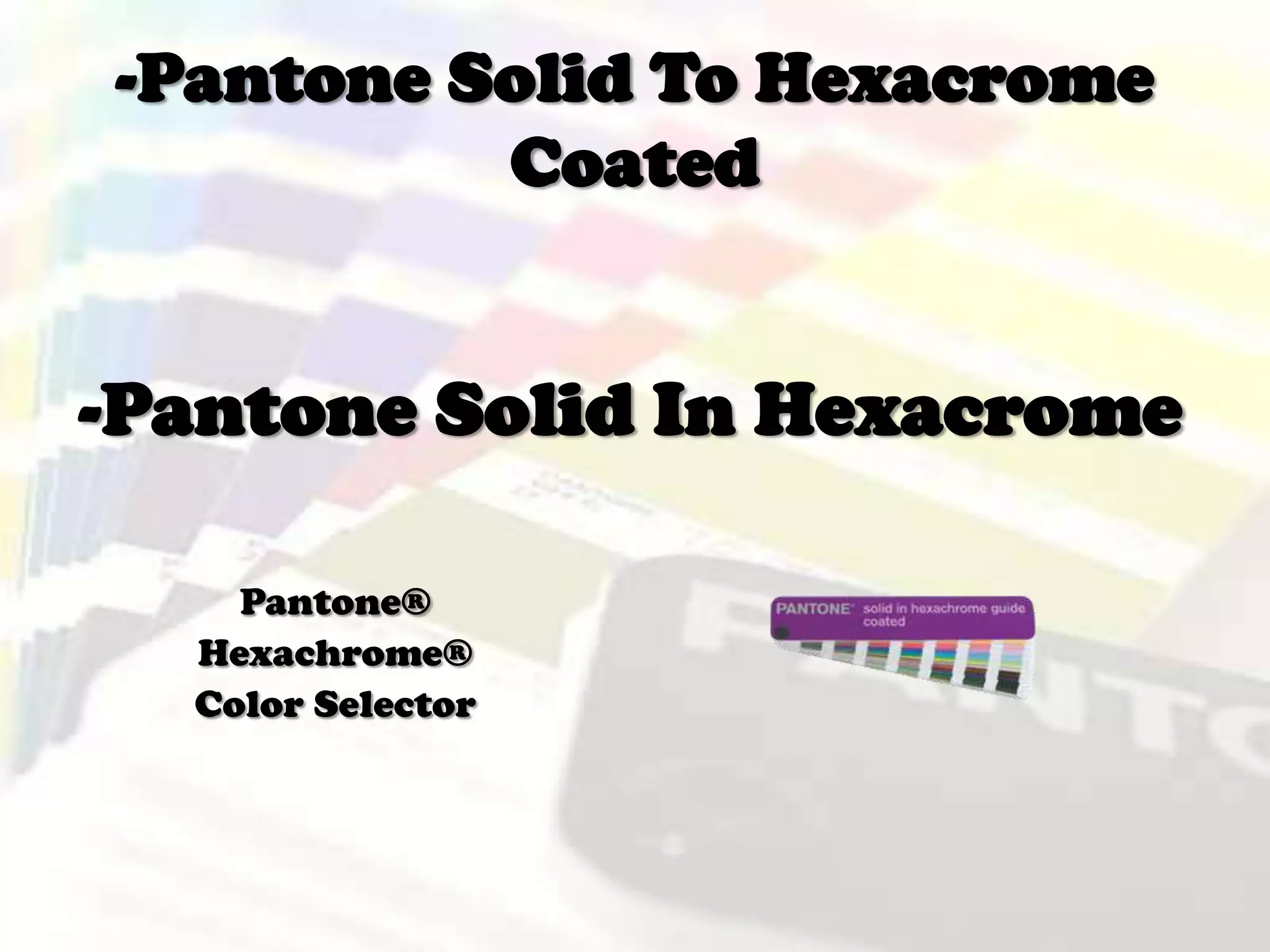 Sistema de Color PANTONE | PPTX
