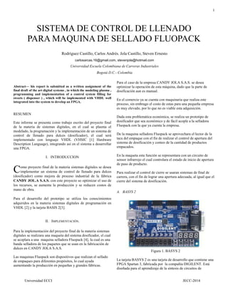 Sistema de control de llenado para maquina de sellado fluopack | PDF