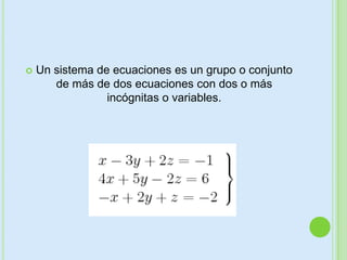 Sistema de Ecuaciones Lineales | PPTX