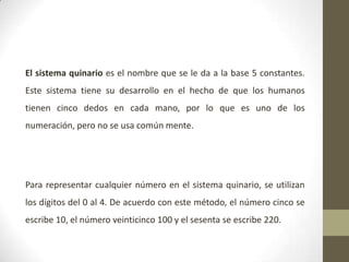 Sistema de numeración en base 5 (quinario) | PPTX