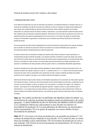 Sistema de produccion por lote ventajas y desventajsa | DOC