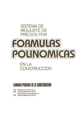 SISTEMA DE REAJUSTES DE PRECIOS POR FÓRMULAS POLINÓMICAS EN LA ...