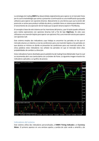 Sistema de trading mbfx para opciones binarias | PDF