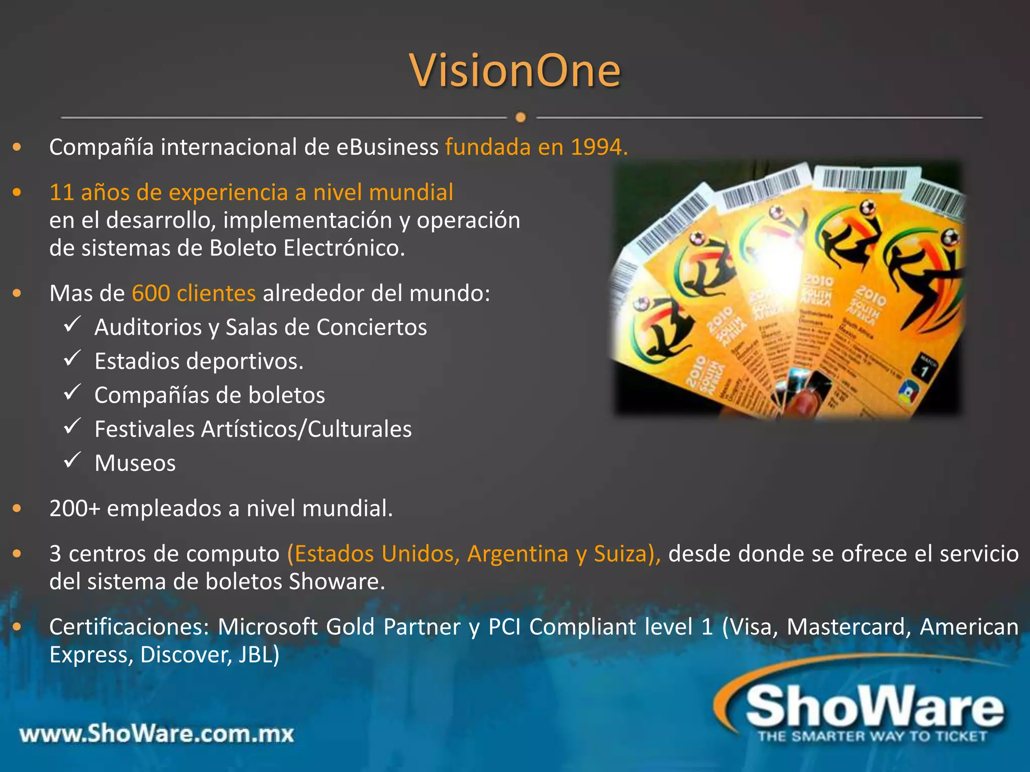 Sistema de venta de boletos showare | PDF