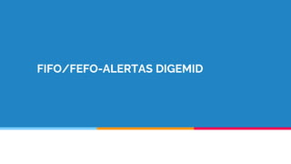 SISTEMA FIFO-FEFO-ALERTAS DIGEMID ESTABLECIMIENTOS FARMACEUTICOS | PPTX
