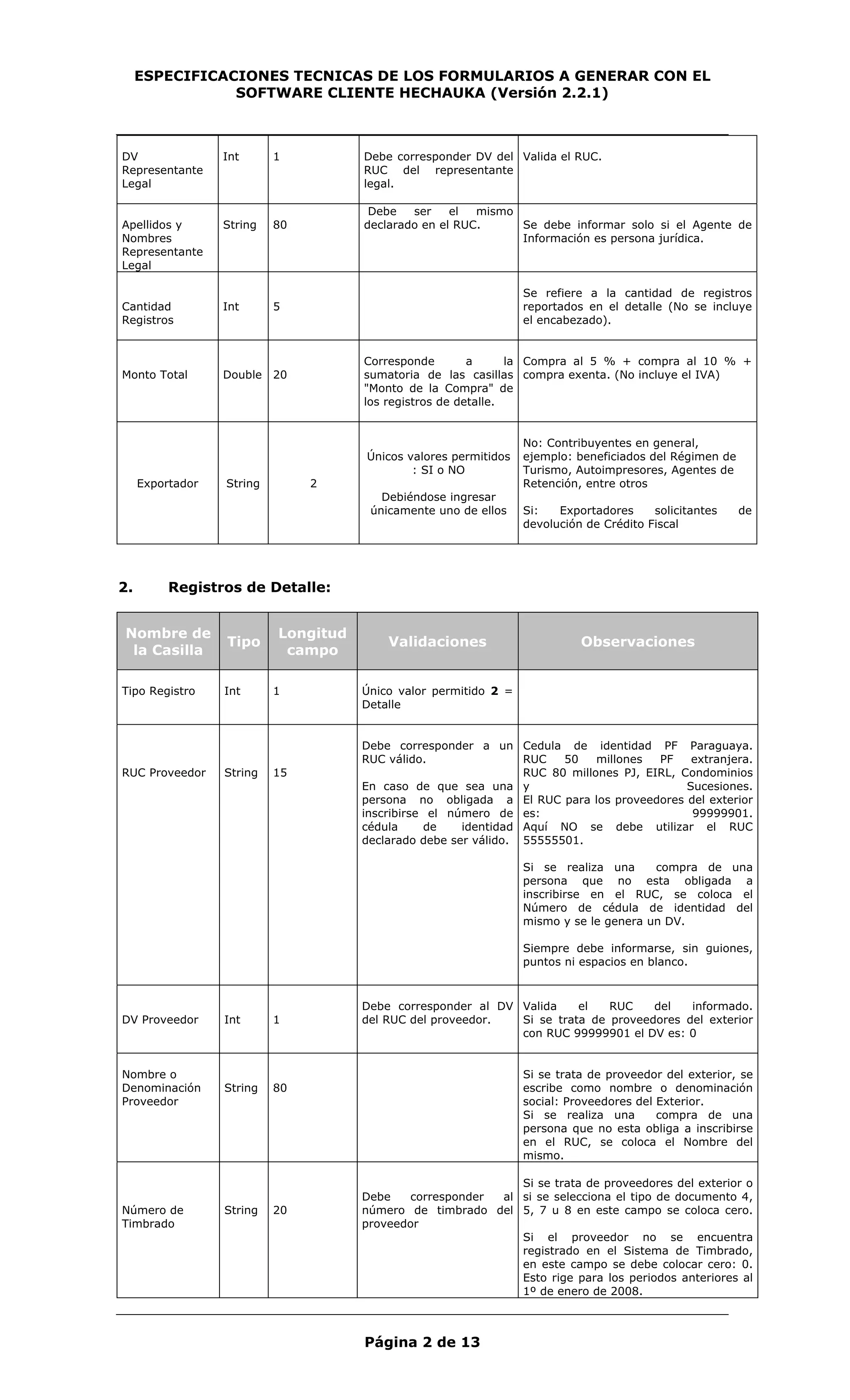 Sistema hechauka especificaciones-tecnicas | PDF