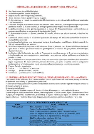 SISTEMA HIDROGRÁFICO DEL AMAZONAS 2DO NOLASCO.docx | South America ...