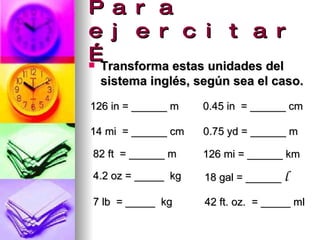 Sistema Internacional De Medidas Y El Sistema IngléS | PPT