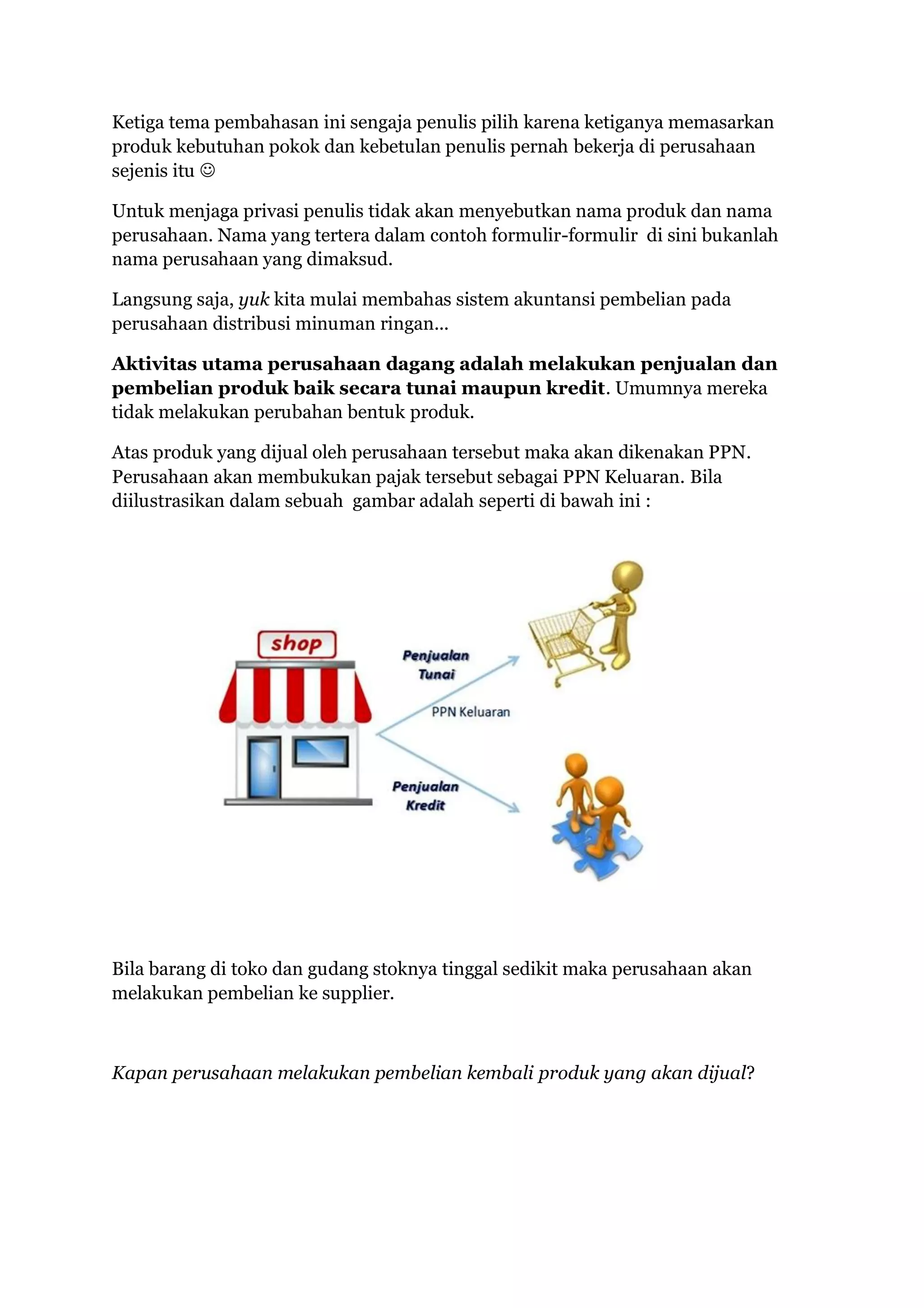 Sistem Akuntansi Pembelian Kredit pada Perusahaan Distribusi Minuman Ringan | PDF