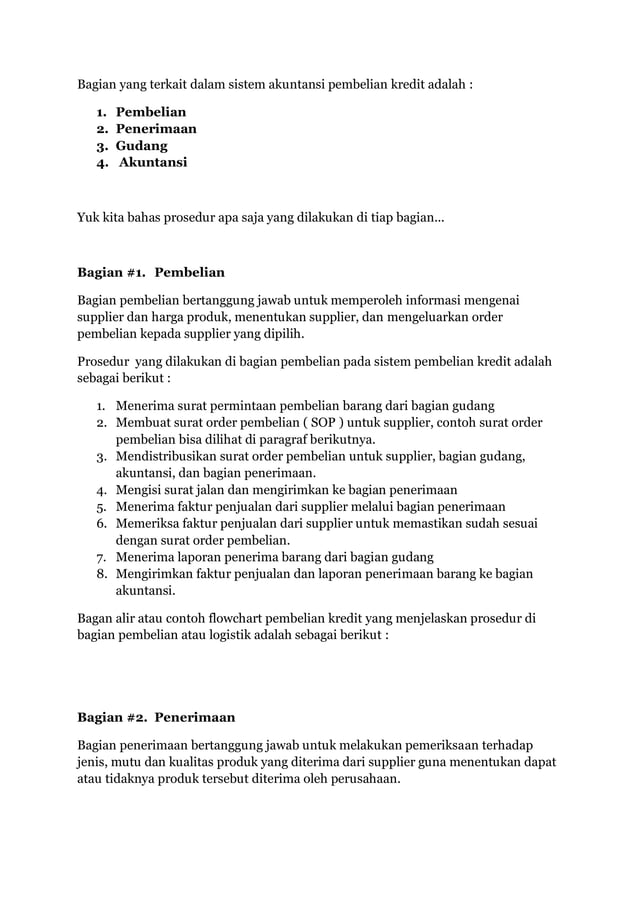 Sistem Akuntansi Pembelian Kredit pada Perusahaan Distribusi Minuman Ringan | PDF