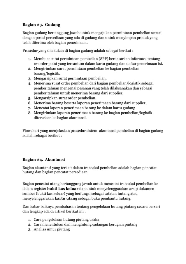 Sistem Akuntansi Pembelian Kredit pada Perusahaan Distribusi Minuman Ringan | PDF