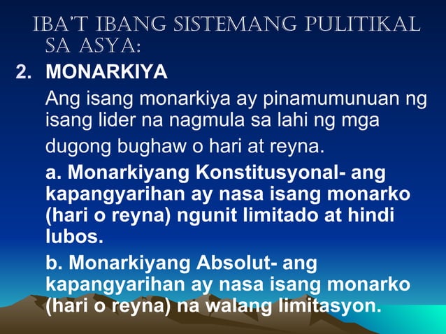 Sistemang pulitikal sa asya | PPT