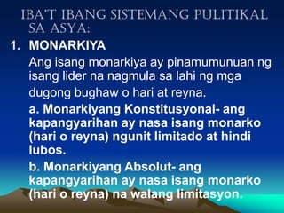 Sistemangpulitikalsaasya 120126051234-phpapp01 (1) | PPT