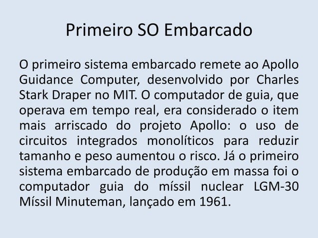 Sistema operacional embarcado | PPT