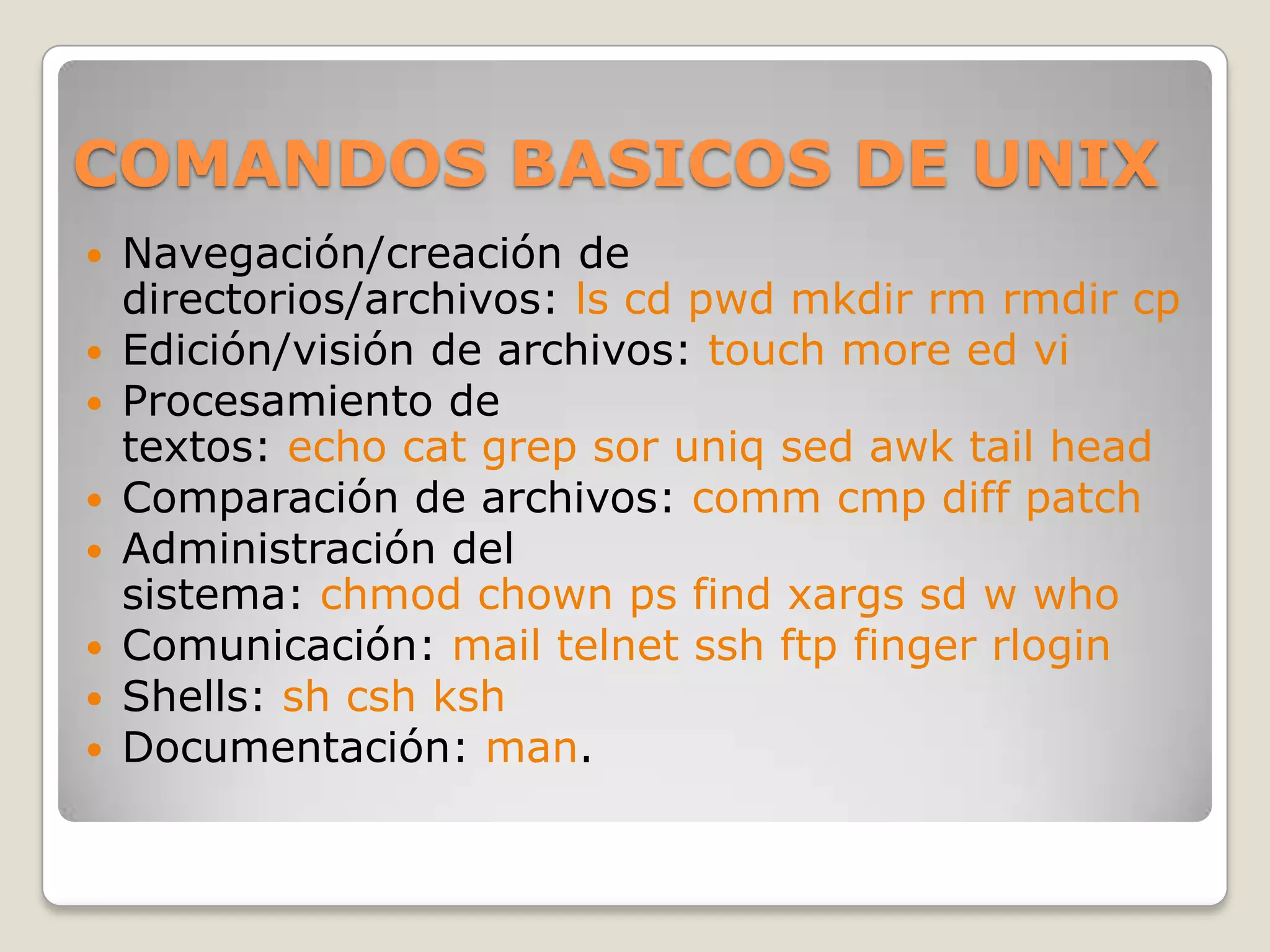 Sistema operativo unix | PPT