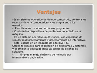Sistema operativo unix | PPTX