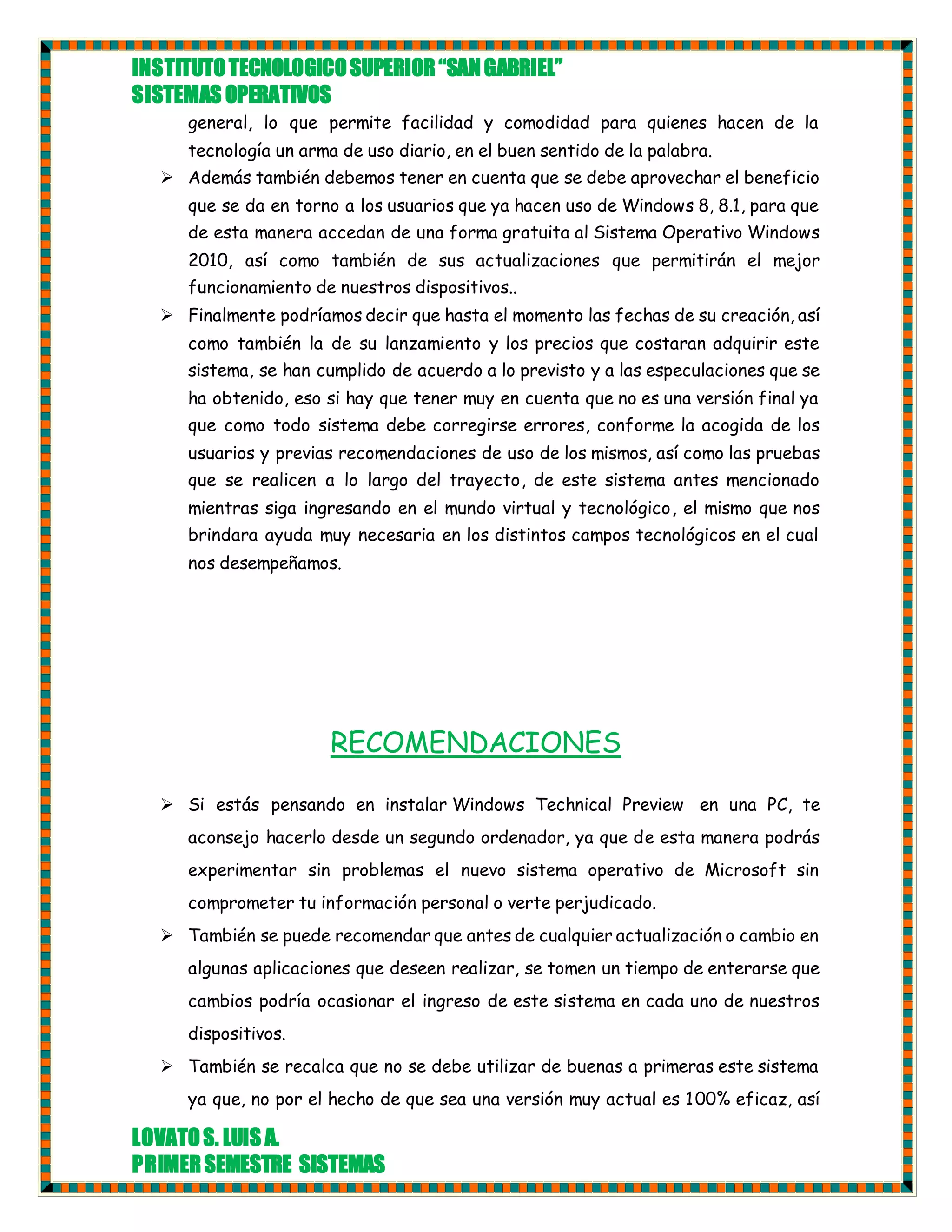 Sistema operativo windows 2010 | PDF