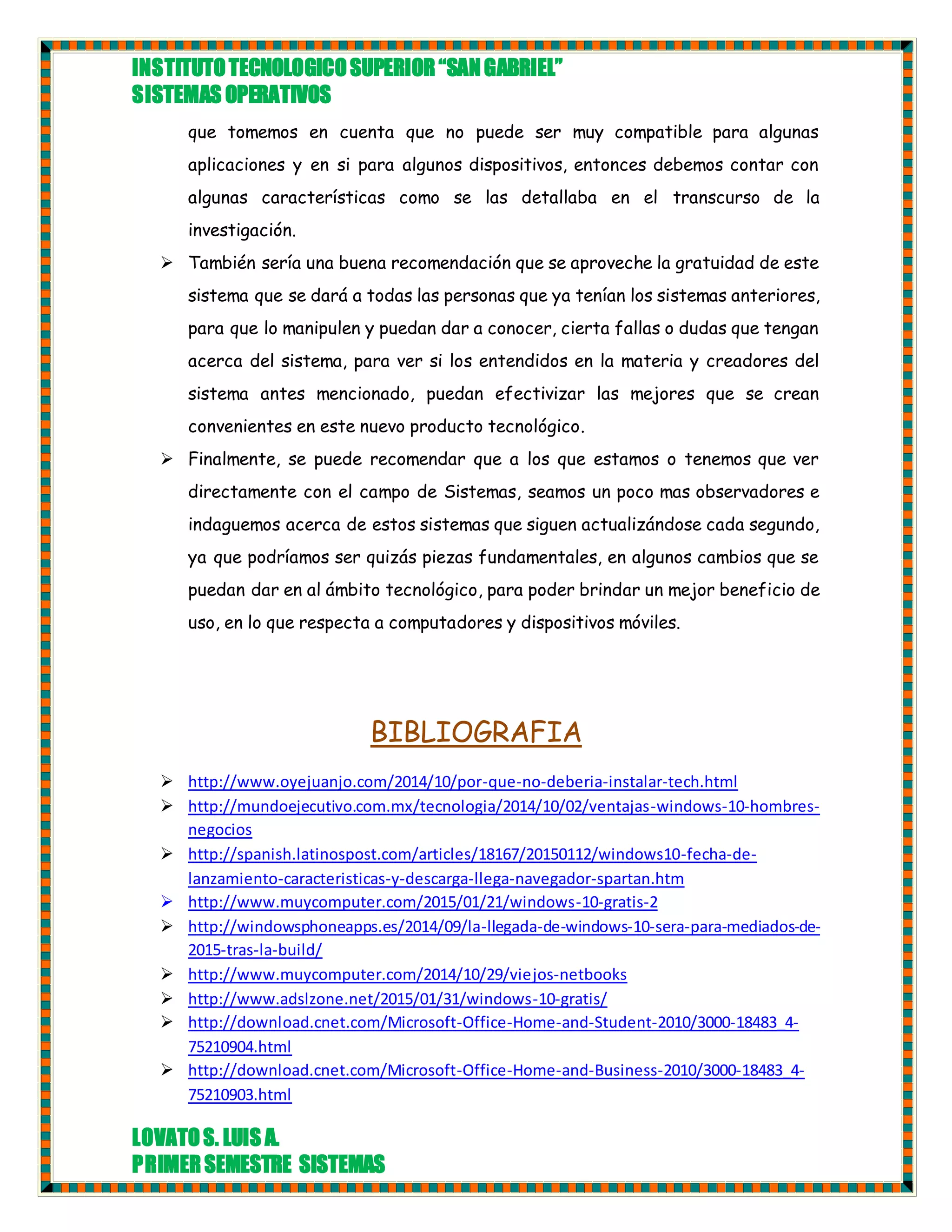 Sistema operativo windows 2010 | PDF