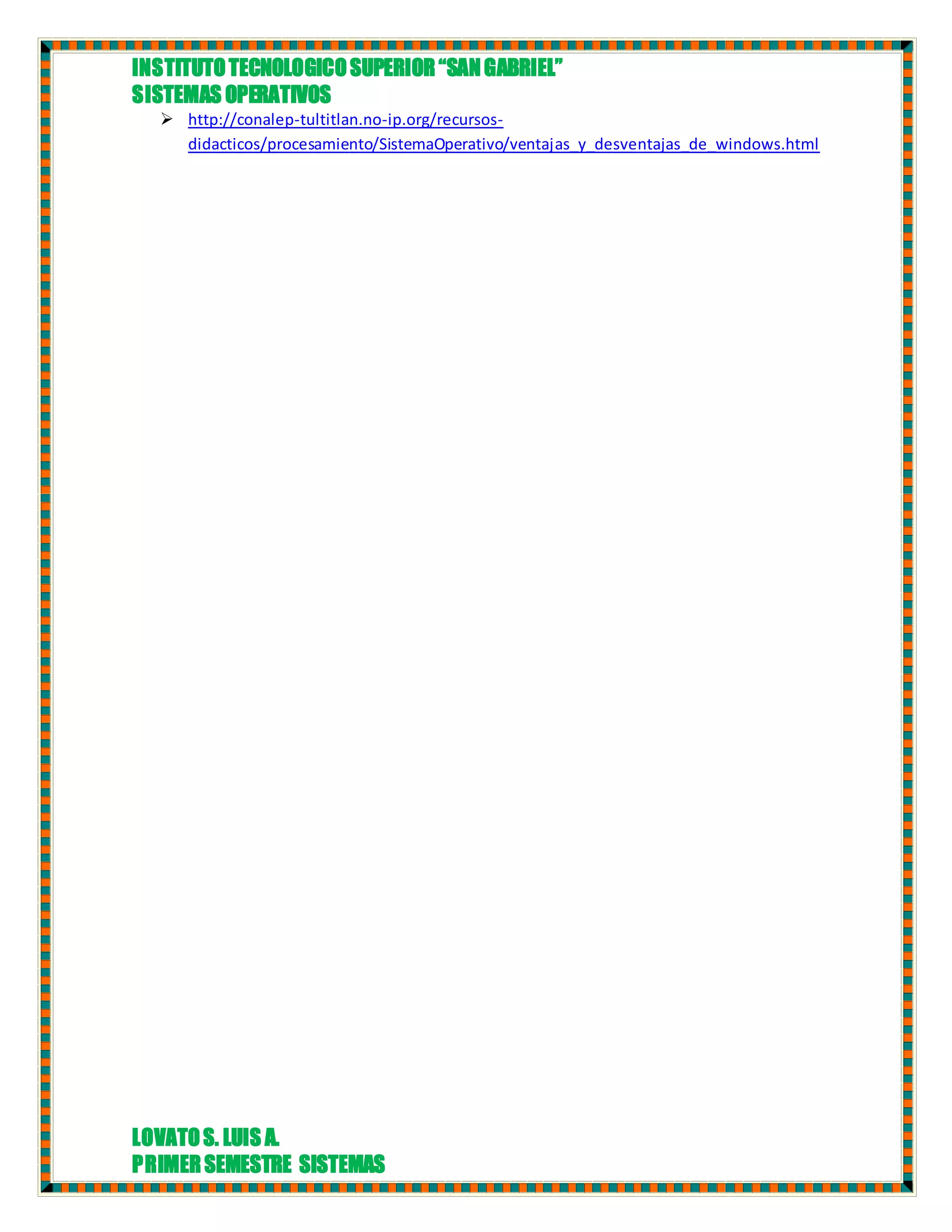Sistema operativo windows 2010 | PDF