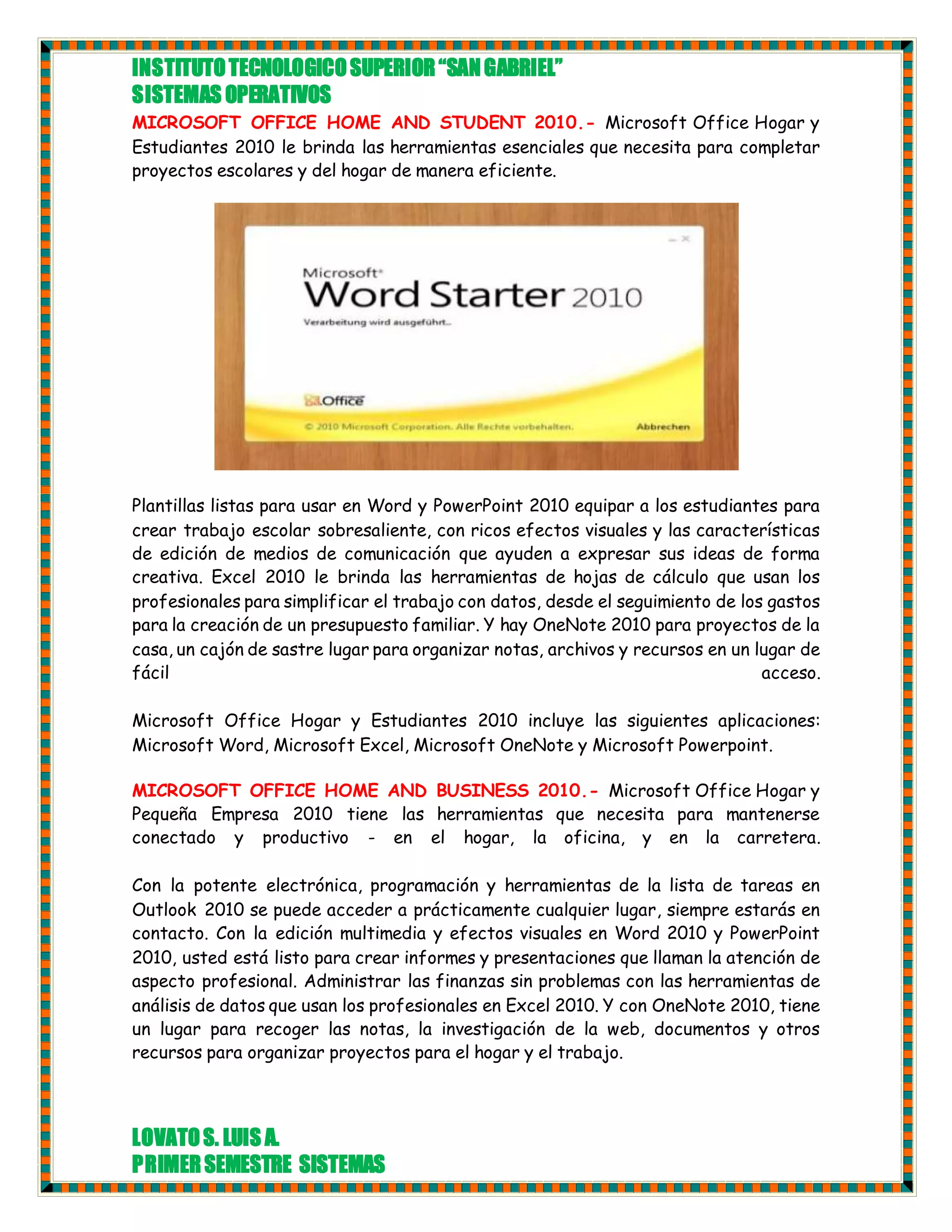 Sistema operativo windows 2010 | PDF